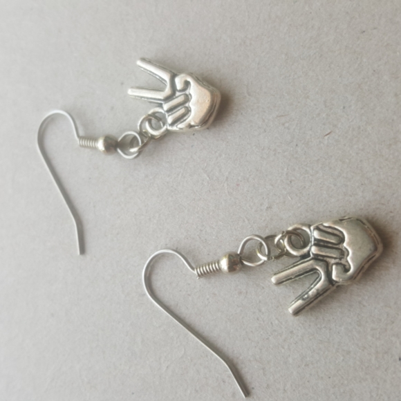 RukaDoll | Jewelry | Peace Sign Earrings Sign Language Boho Hippie ...